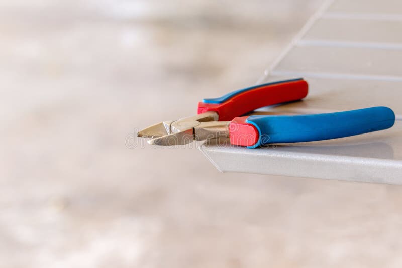 Wire Cutters Tools on Table. Stock Image - Image of handle, table: 87790453