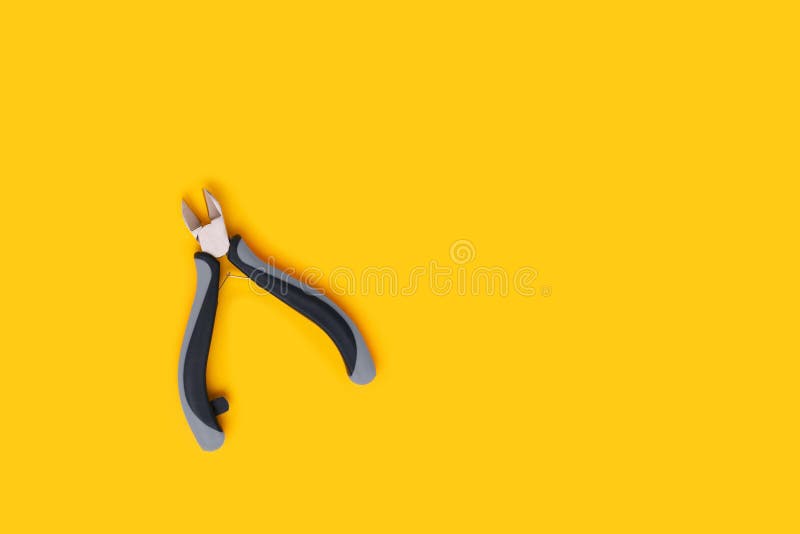 Wire Cutters on a Yellow Background. Stock Image - Image of work, wire ...