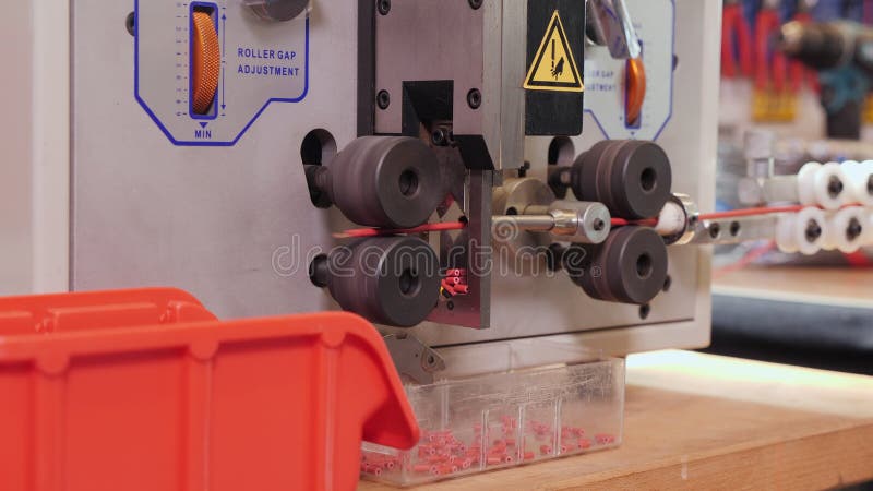 Wire Cutting and Stripping Machine - Close Up Stock Video - Video of ...