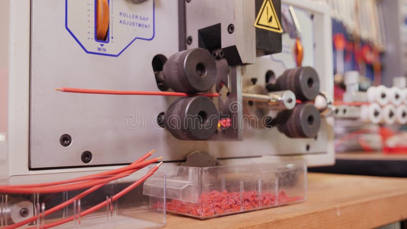 Wire Cutting and Stripping Machine Working - Close Up Stock Video ...