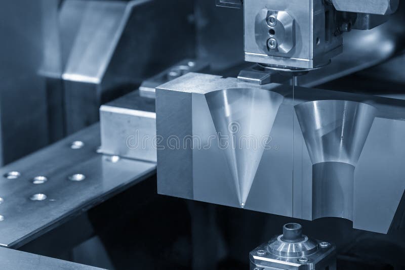 The Wire EDM Machine Cutting the Mold Insert Parts Stock Image - Image ...