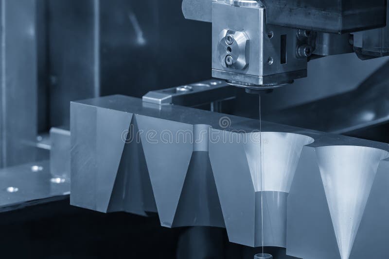 The Wire EDM Machine Cutting the Mold Insert Parts Stock Image - Image ...