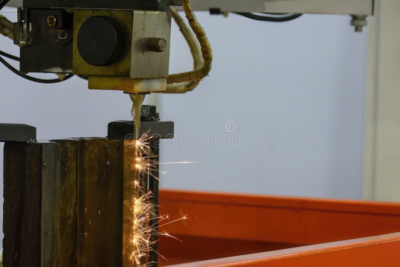The Wire EDM Machine Cutting the Mold Insert Parts Stock Photo - Image ...