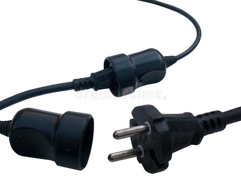 Wire Electric in Isolation with a Plug Stock Image - Image of plug ...