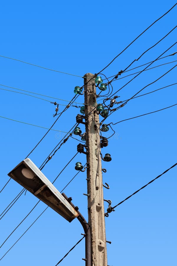 Wire electric in pole stock image. Image of chaotic, communications ...