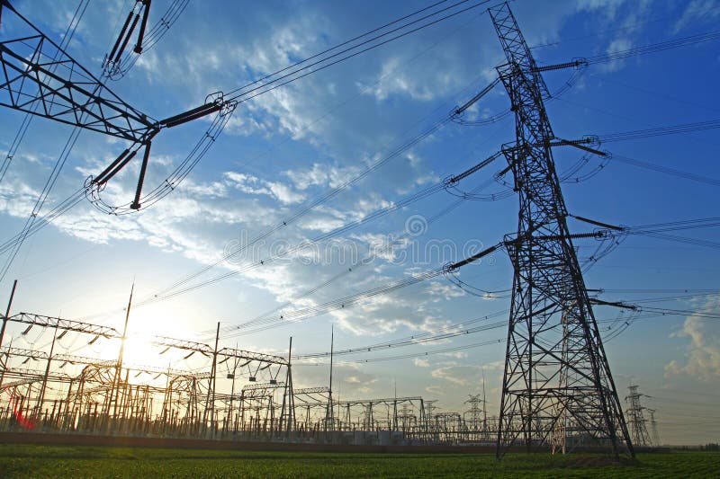 Wire Electrical Energy at Sunset Stock Photo - Image of appliances ...