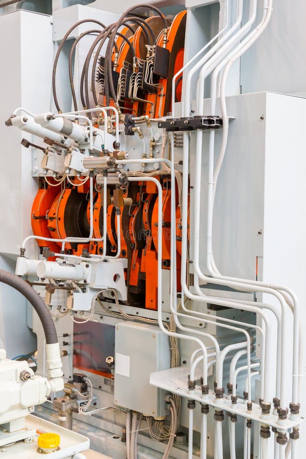Wire and Electrical Panel at a Assembly Line Factory. Controls a Stock ...