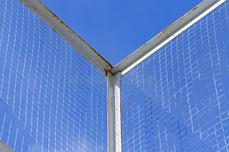 Wire Fence on Blue Sky Background Stock Photo - Image of element ...