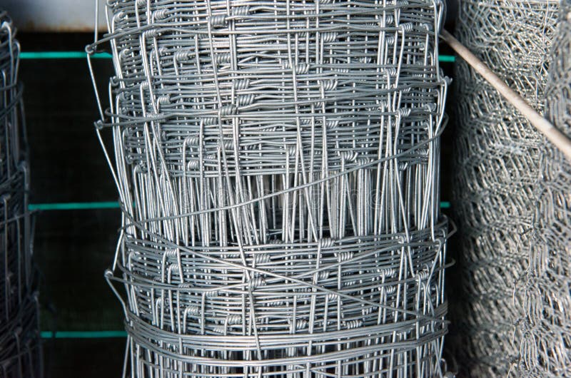 The Wire Fence. Fencing for Sheep. Stock Image - Image of galvanized ...