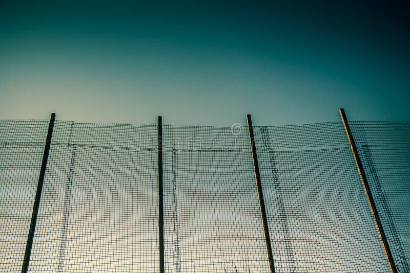 Wire Fence for Protection Purposes of a Pproperty Stock Image - Image ...