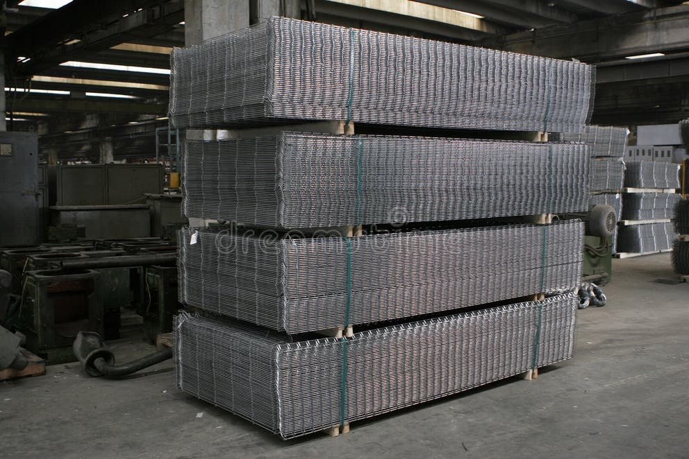 Wire fence in warehouse stock photo. Image of roll, work - 39803366