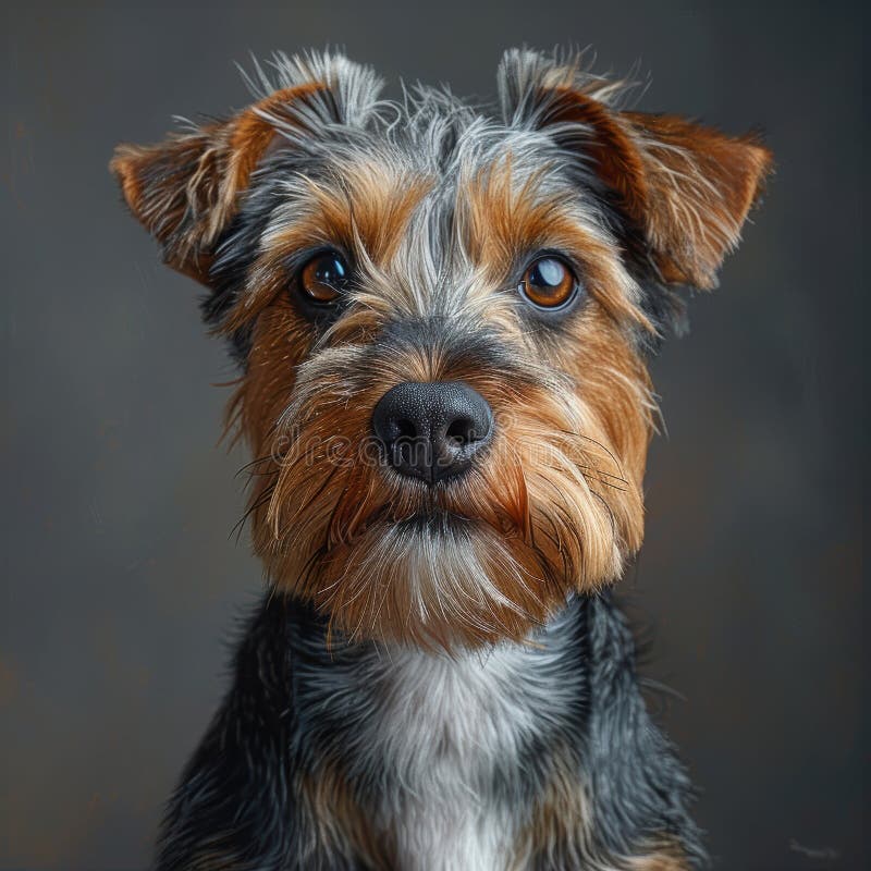 Image Showcases a Close-up of an Older Terrier or Similar Mix, with ...