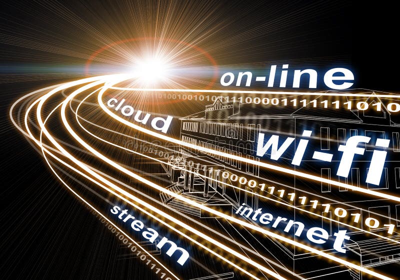 Wire Frame Building Light Beams Digits Words Stock Photos - Free ...