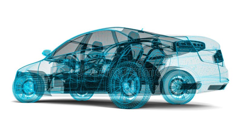 Wire frame car stock illustration. Illustration of computer - 88785245