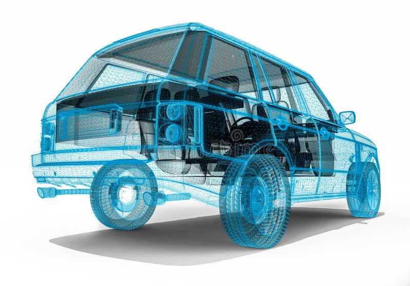 Wire Frame car stock illustration. Illustration of parts - 96355903