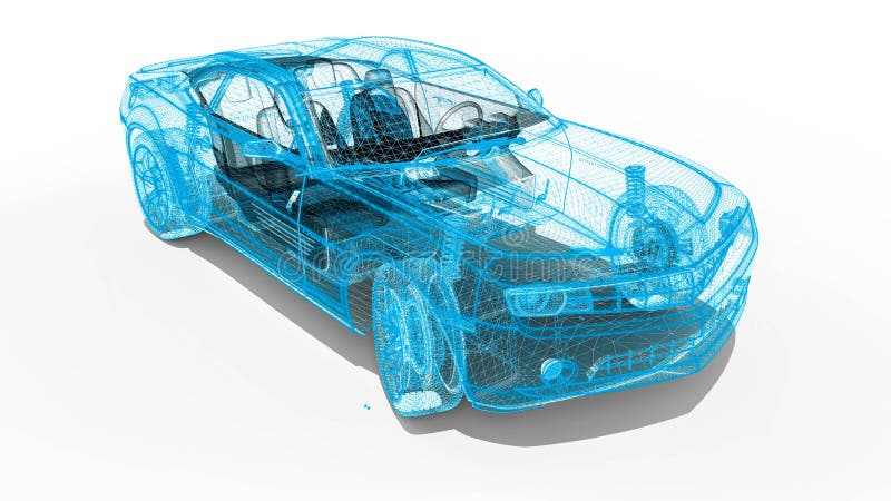 Wire Frame car stock illustration. Illustration of internet - 96356130