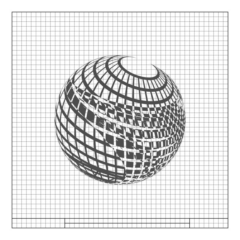 Wire-frame Design Element. Sphere Stock Illustration - Illustration of ...