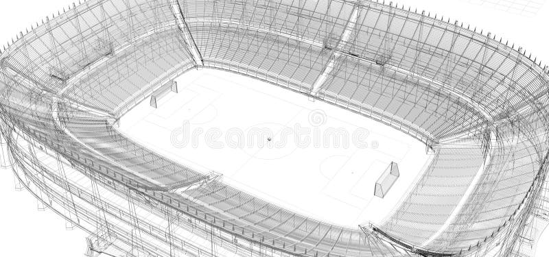 Wire Frame of Football or Soccer Stadium Stock Illustration ...