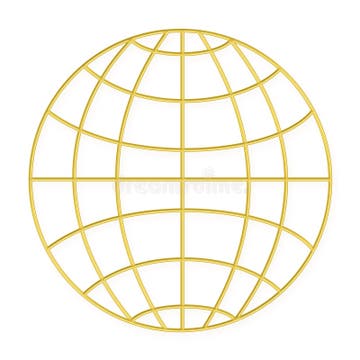 Wire frame globe - Gold stock vector. Illustration of global - 5052949