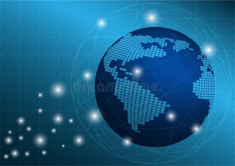 Wire Frame and Globe on Grid Stock Vector - Illustration of satellite ...