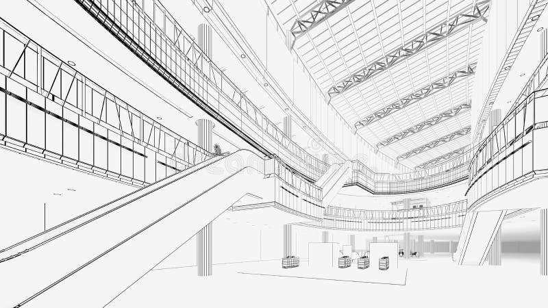 Wire-frame Images Building Structure,building Structure Lines Stock ...