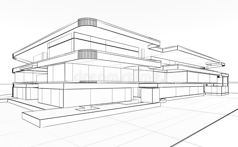 Wire-frame Images Building Structure,building Structure Lines Stock ...