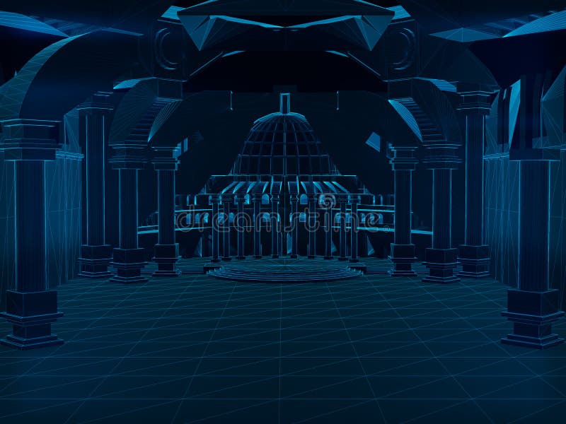 Wire Frame of Inside Church Building Model, Abstract Architecture ...