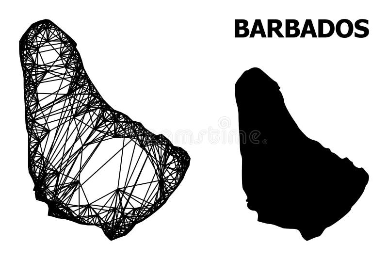 Wire Frame Map of Barbados stock vector. Illustration of polygon ...