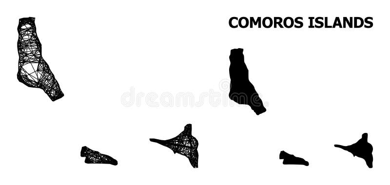 Wire Frame Map of Comoros Islands Stock Vector - Illustration of mesh ...