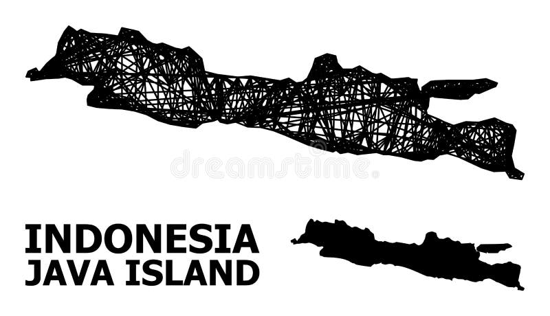 Wire Frame Map of Java Island Stock Illustration - Illustration of ...