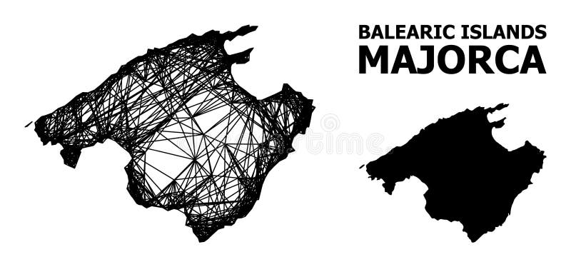 Wire Frame Map of Majorca stock illustration. Illustration of ...