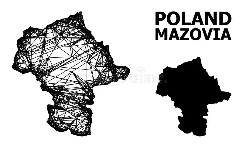 Wire Frame Map of Mazovia Province Stock Illustration - Illustration of ...