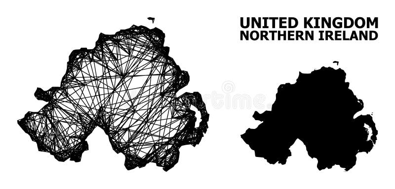 Wire Frame Map of Northern Ireland Stock Illustration - Illustration of ...