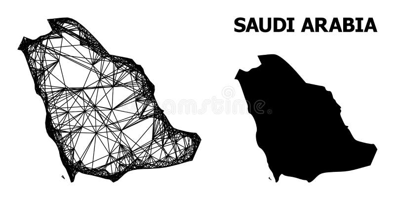 Wire Frame Map of Saudi Arabia Stock Illustration - Illustration of ...