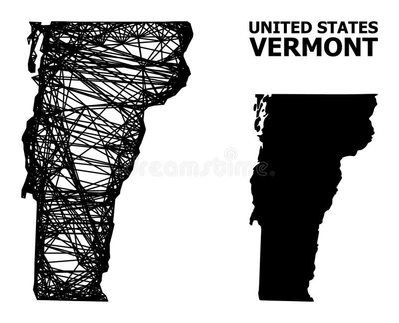 Wire Frame Map of Vermont State Stock Illustration - Illustration of ...