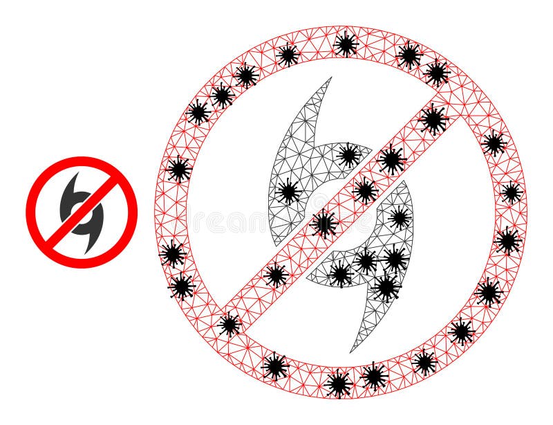 Wire Frame Mesh Stop Cyclone Pictograms with Covid Elements Stock ...
