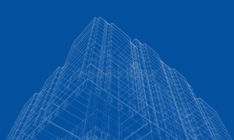 Wire-frame Model of a Multi-storey Building Stock Illustration ...
