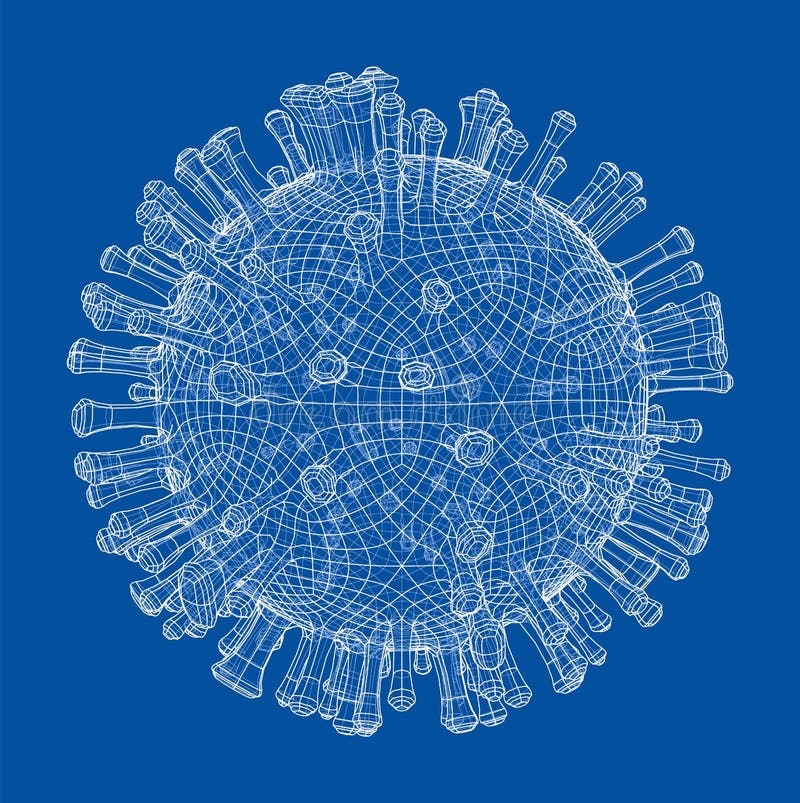 Wire-frame Model of a Virus Stock Illustration - Illustration of ...