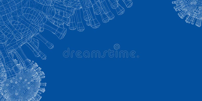 Wire-frame Model of a Virus Stock Illustration - Illustration of corona ...