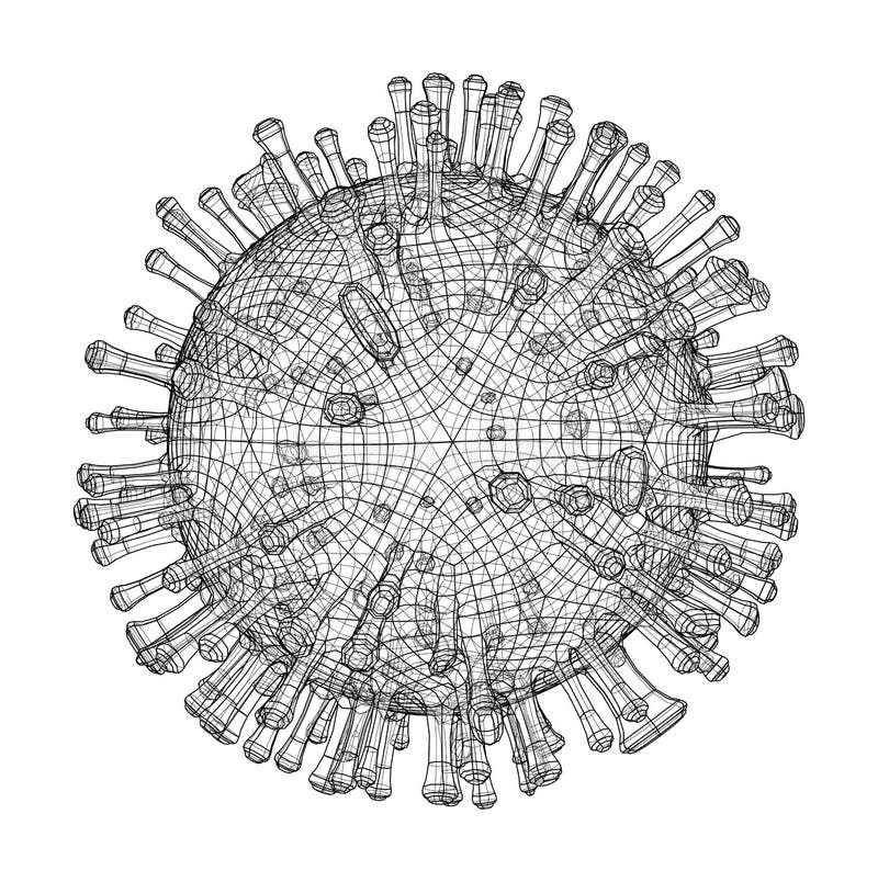 Wire-frame Model of a Virus Stock Illustration - Illustration of ...