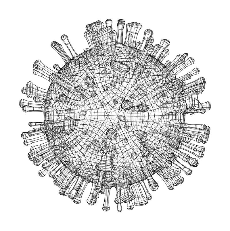 Wire-frame Model of a Virus Stock Illustration - Illustration of ...