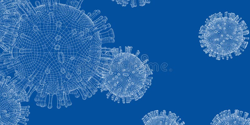 Wire-frame Model of a Virus Stock Illustration - Illustration of ...