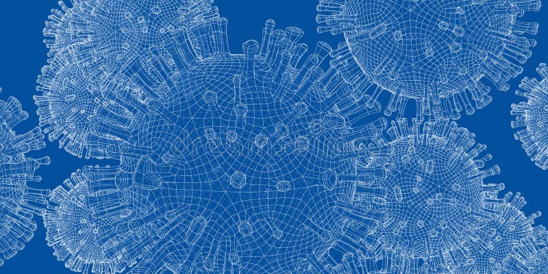 Wire-frame Model of a Virus Stock Illustration - Illustration of ...