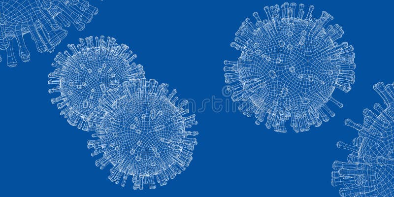 Wire-frame Model of a Virus Stock Illustration - Illustration of ...