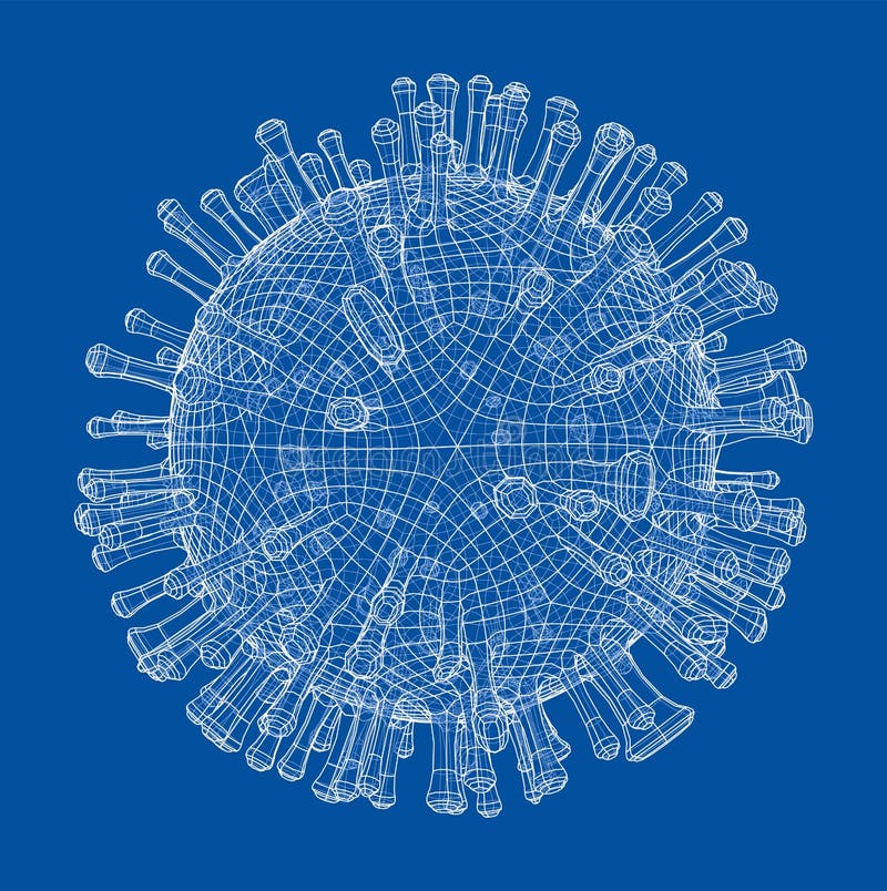 Wire-frame Model of a Virus Stock Illustration - Illustration of ...