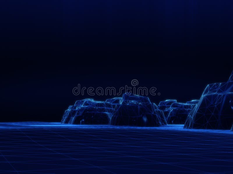 Wire Frame of Mountain Rock ,cliff Model ,abstract Space Background ...