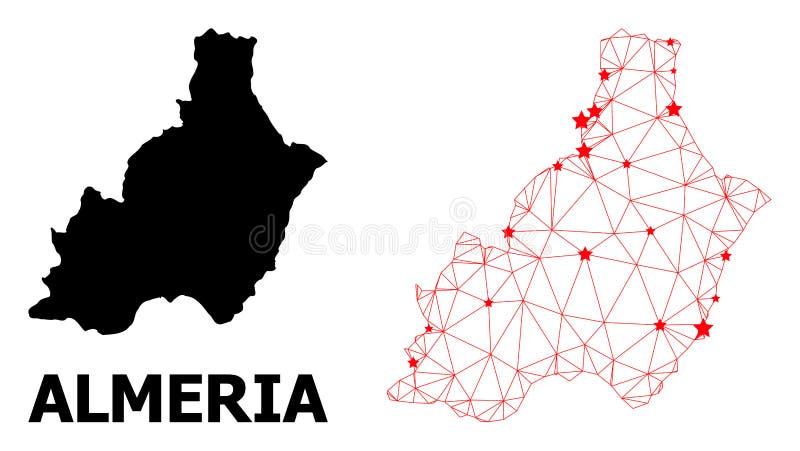 Wire Frame Polygonal Map of Almeria Province with Red Stars Stock ... Wire Frame Polygonal Map of Almeria Province with Red Stars Stock ...