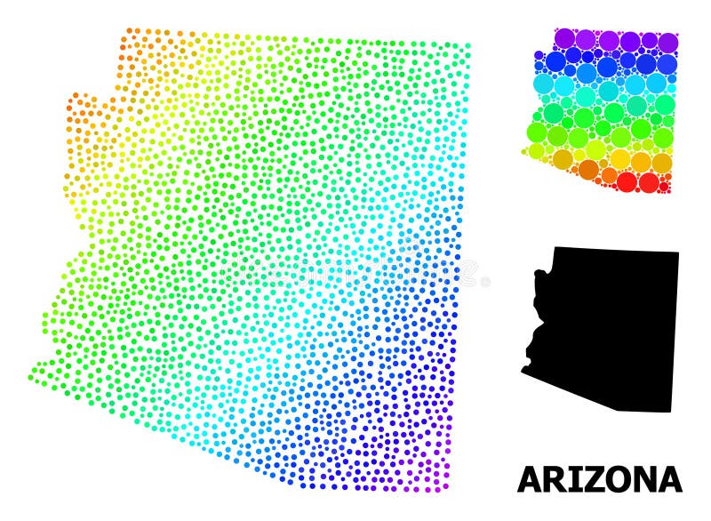 Network Polygonal Map of Arizona State with Red Stars Stock Vector ...