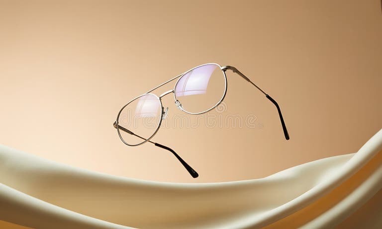 Wire-Frame Reading Glasses with Clear Lenses Balanced on Curved White ...
