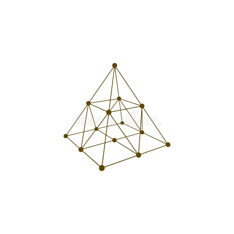 Wire Frame Shape. Pyramid with Connected Lines and Dots Stock ...